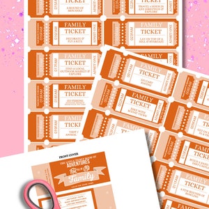 FAMILY Adventure TICKET Voucher Book Printable Download Coupons Mom Dad ...