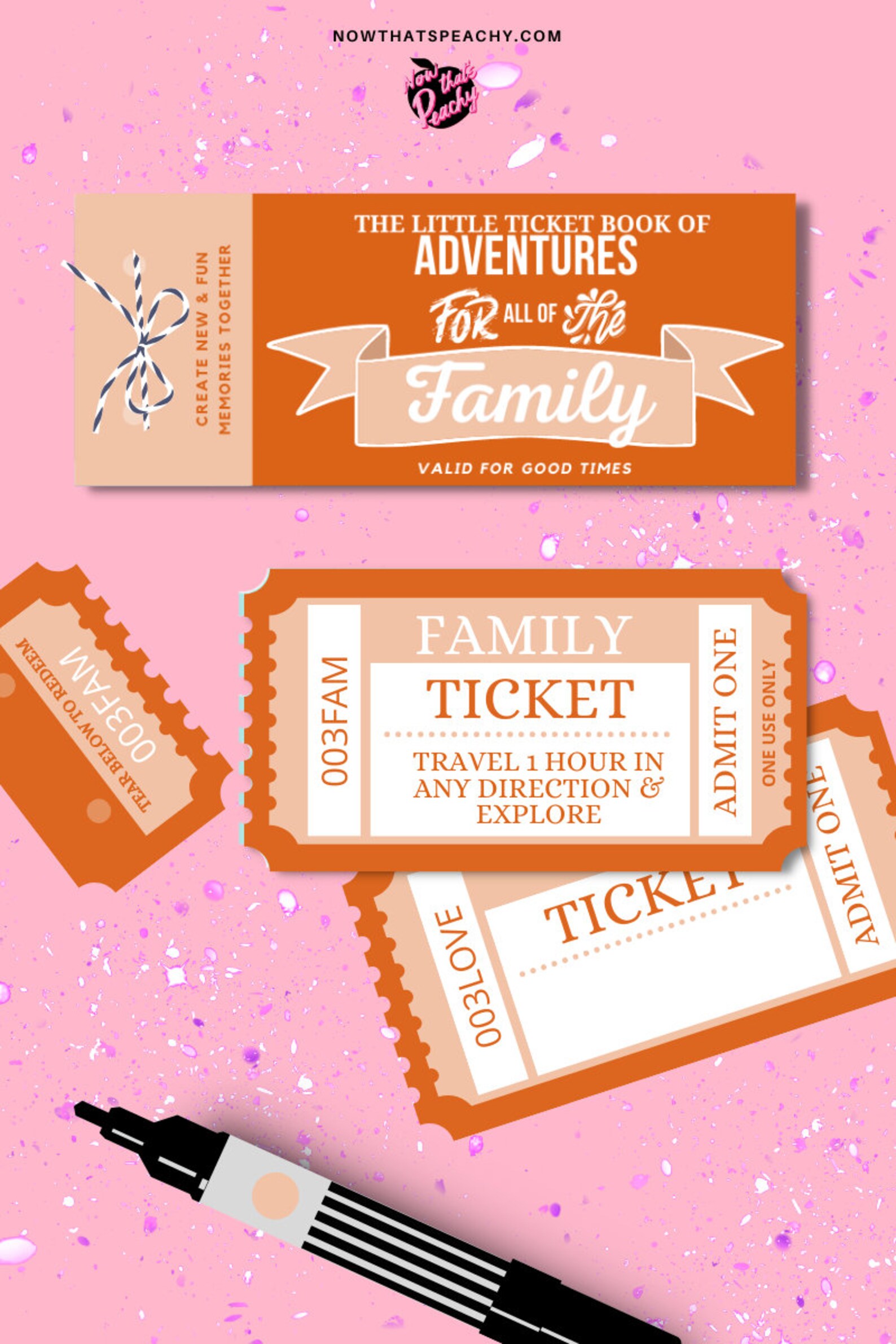 FAMILY Adventure TICKET Voucher Book Printable Download Coupons Mom Dad ...