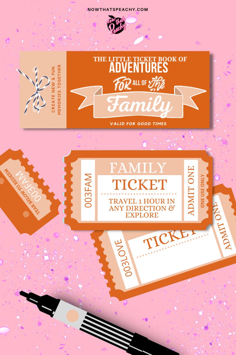 FAMILY Adventure TICKET Voucher Book Printable Download Coupons Mom Dad ...