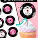 GREASER Vinyl Cupcake Toppers 50s PRINTABLE Records Rock'n'roll Diner ...