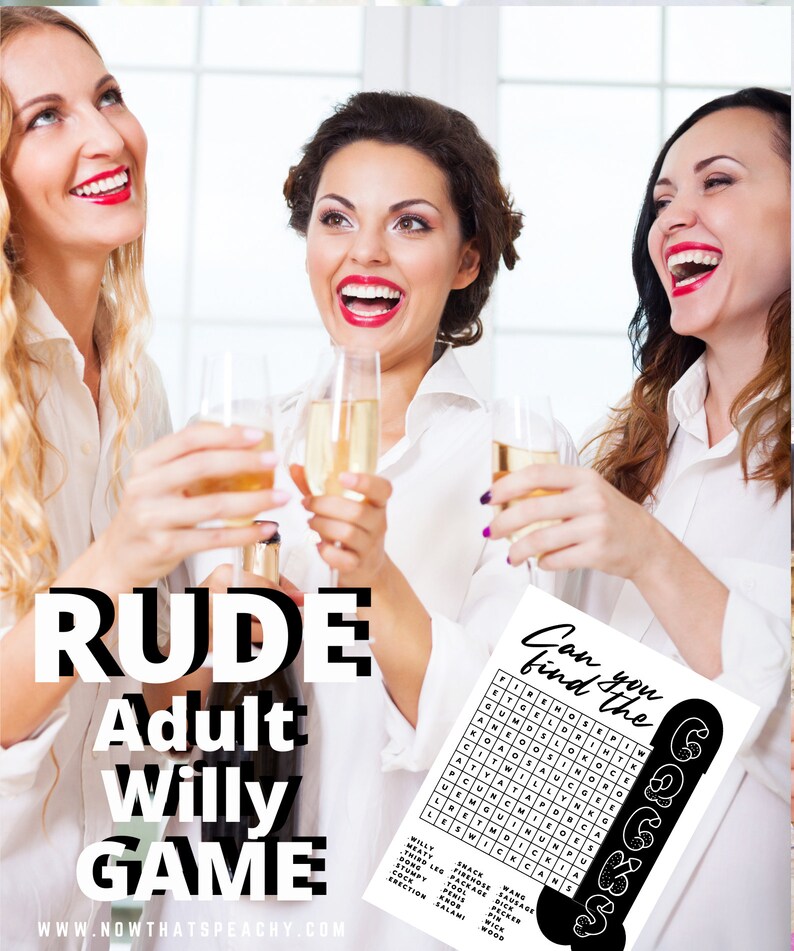 Willy Word Search GAME Printable Instant Download Dirty Bachelorette ...
