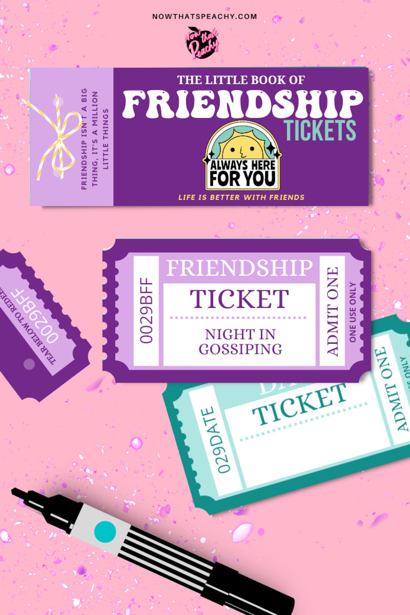 FRIENDSHIP TICKET Voucher Book Printable Download Anti Valentines Day ...