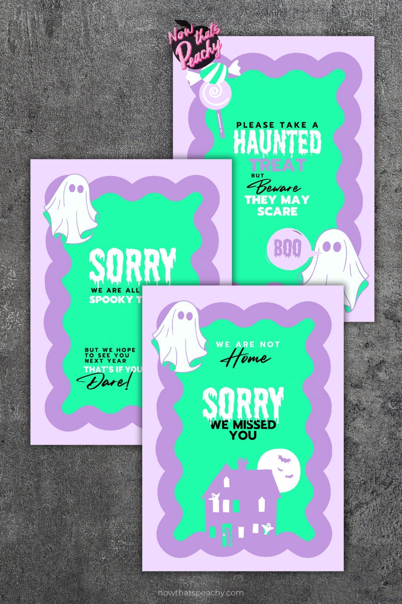 Halloween Front Door Signs PRINTABLE Halloween Door Candy Porch Sign ...