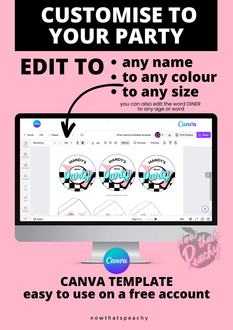 Custom DINER 50's Cupcake Wrapper Topper Party PRINTABLE, Rock'n'roll Sock Hop Retro 1950s ...