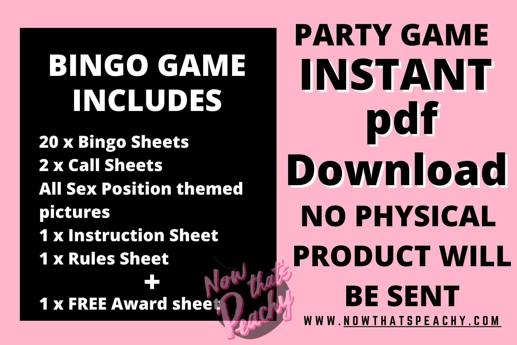 Sex Position BINGO Game Printable Ladies Night Download Bachelorette ...