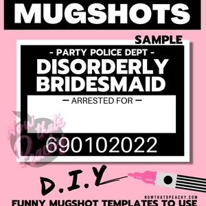 Hens Night MUGSHOT Photo Booth PRINTABLES 40 Party Props Bride ...