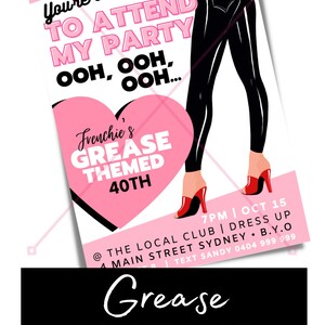 GREASER Party Bundle PRINTABLE Mega Pack, 1950s Invitation Bingo Trivia ...