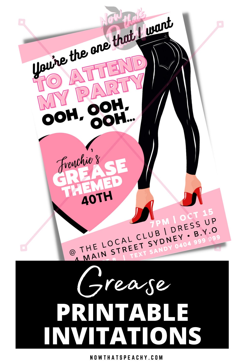 GREASER Party Bundle PRINTABLE Mega Pack, 1950s Invitation Bingo Trivia ...