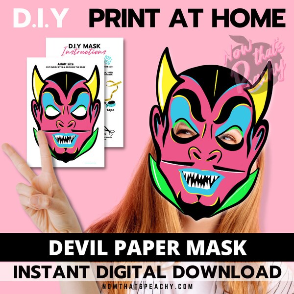 Satan Party Mask - Etsy
