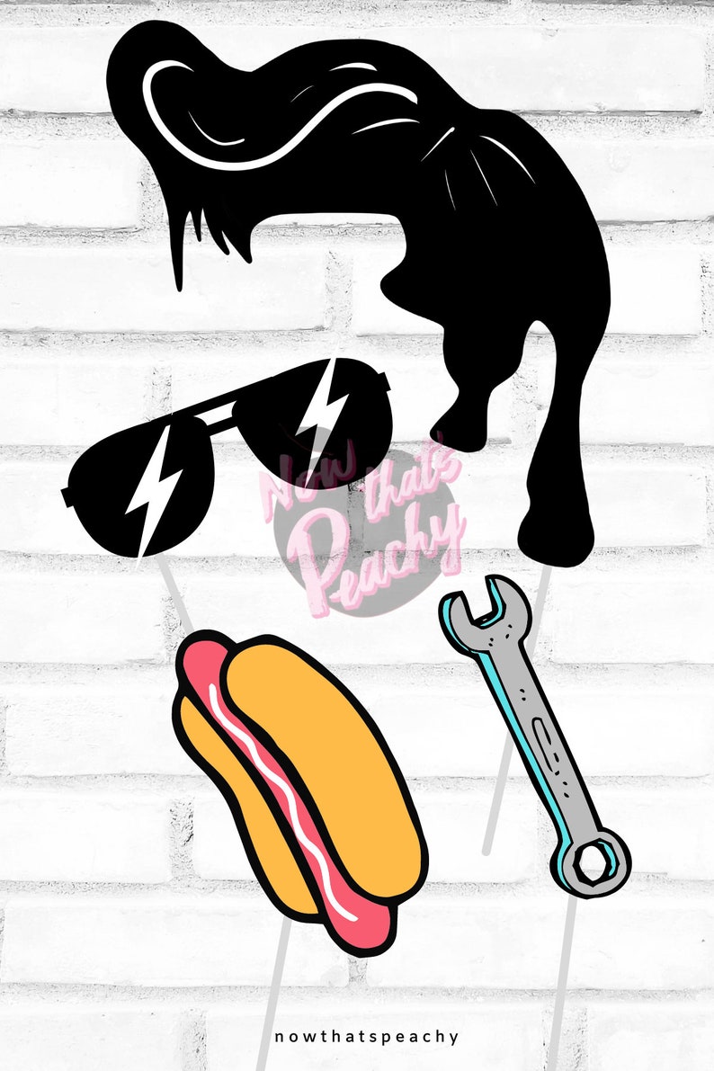 Rock'n'roll 1950s Themed Photobooth PROPS PRINTABLE Greaser Party ...