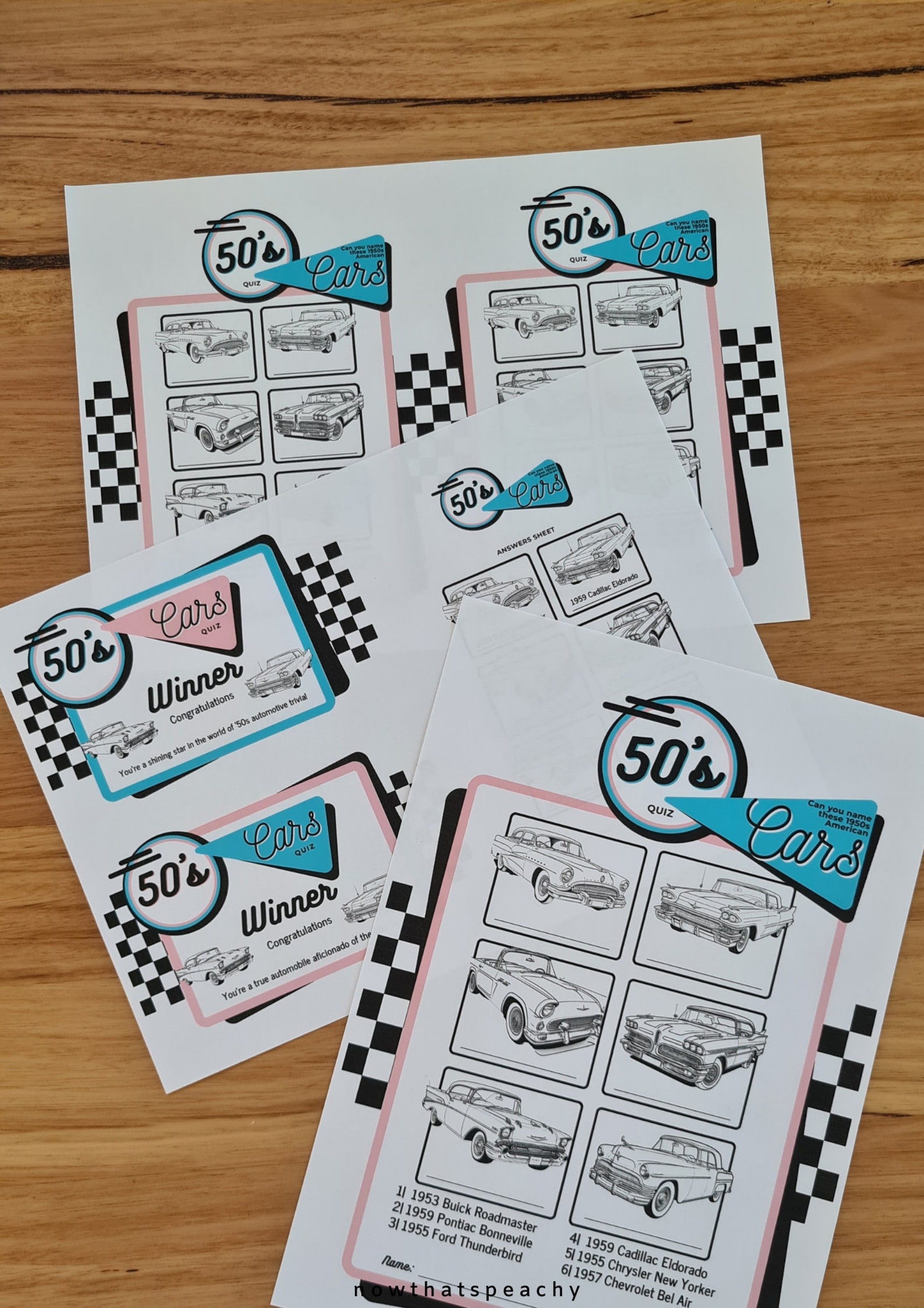 DINER 1950's Shop Price Guessing Game Party PRINTABLE, for Rock'n'roll ...