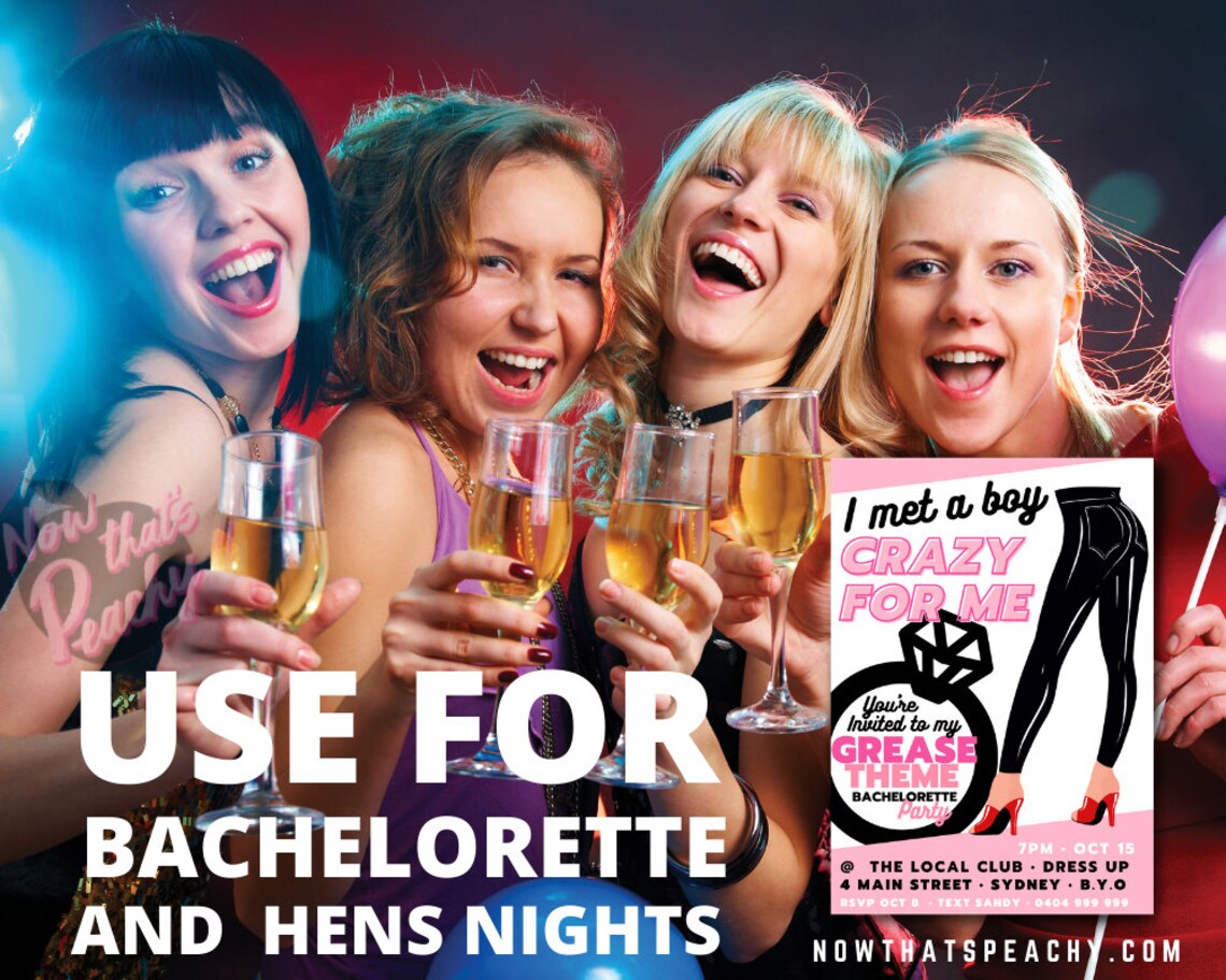 Grease Bachelorette INVITE PRINTABLE Song Bride Invitation | Etsy