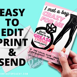 Grease Bachelorette INVITE PRINTABLE Song Bride Invitation | Etsy