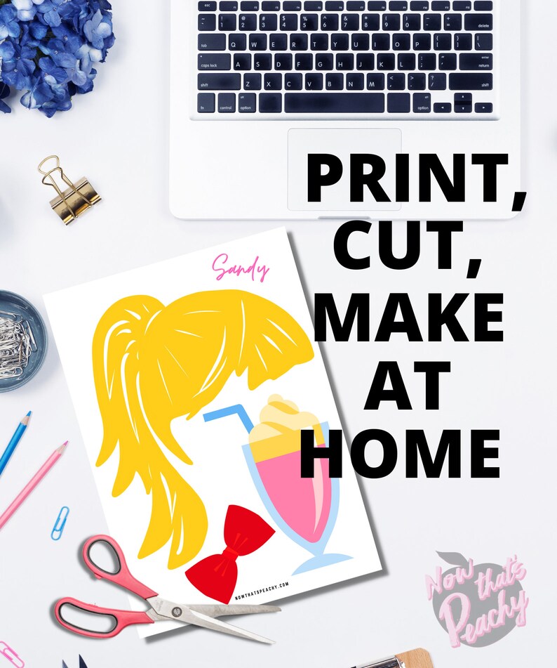 Greaser Theme PG Photo Booth PRINTABLES Props Pink Girls Themed for ...