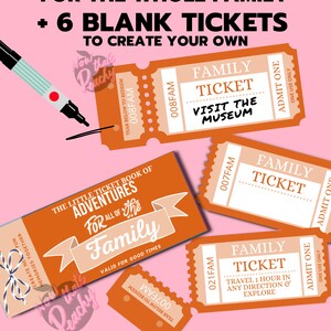 FAMILY Adventure TICKET Voucher Book Printable Download Coupons Mom Dad ...