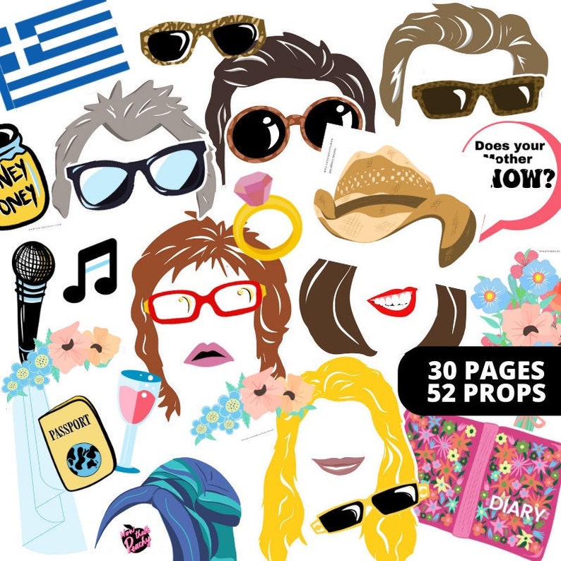 Romcom Theme Photo Booth PRINTABLES Props Movie Themed Signs for ...