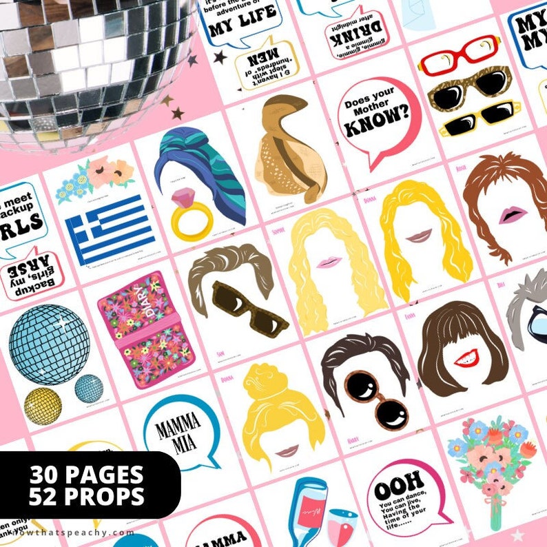 Romcom Theme Photo Booth PRINTABLES Props Movie Themed Signs for ...