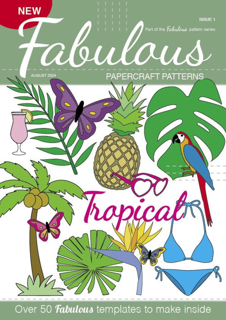 Tropical Papercraft Patterns - Etsy