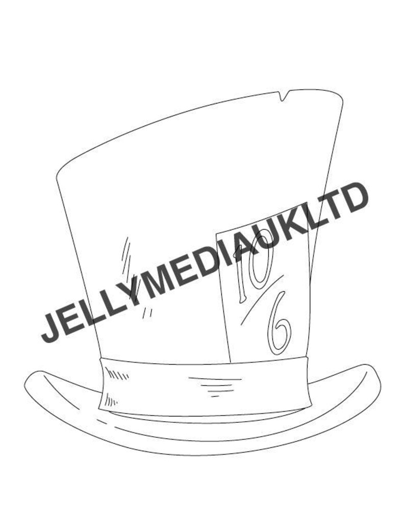Mad Hatter Hat Embroidery Pattern, Alice in Wonderland (PDF Pattern) - Etsy