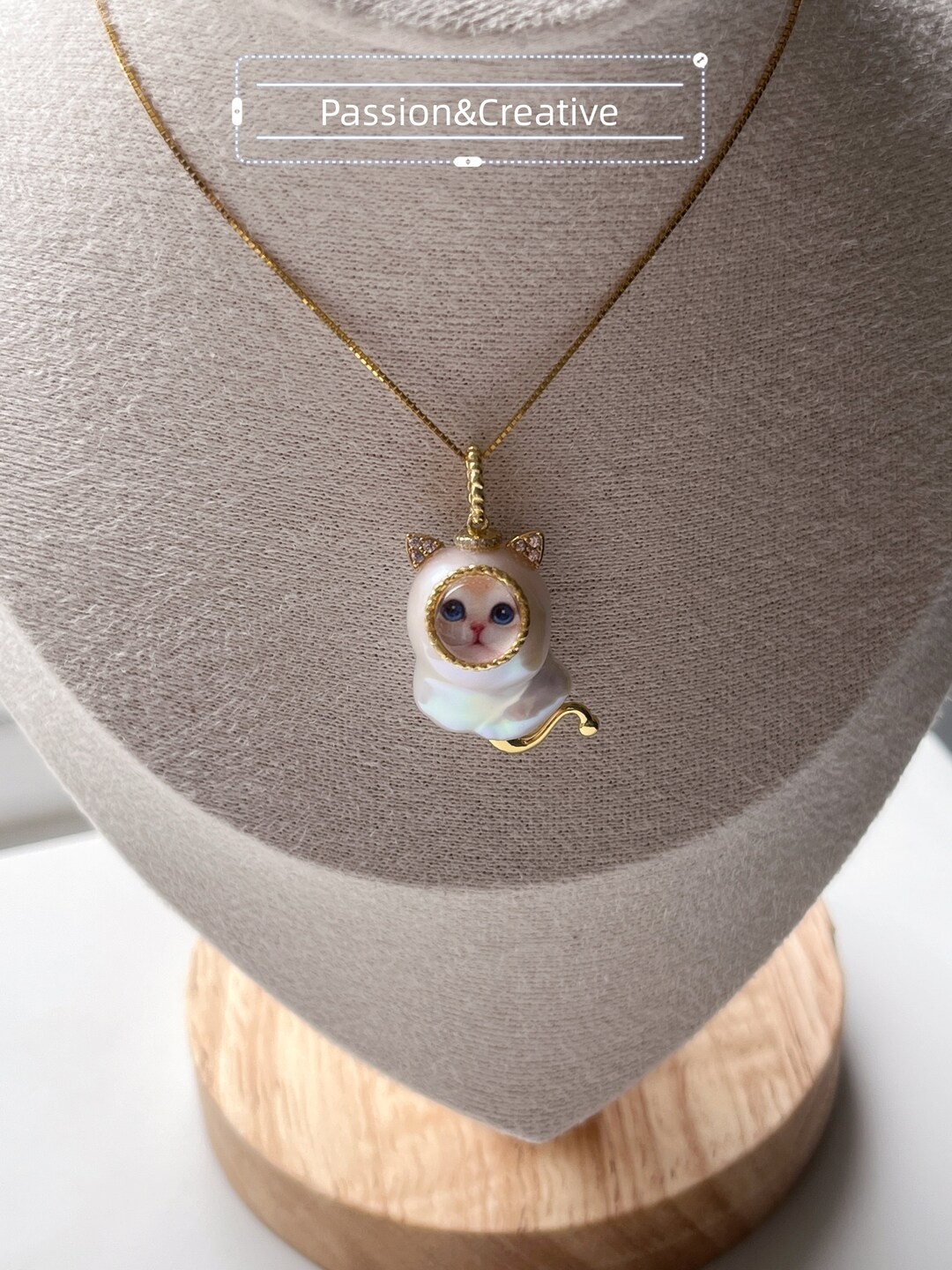 Unique Animal Baroque Pearl Pendant Necklace, Adorable Kitty Cute Otter ...