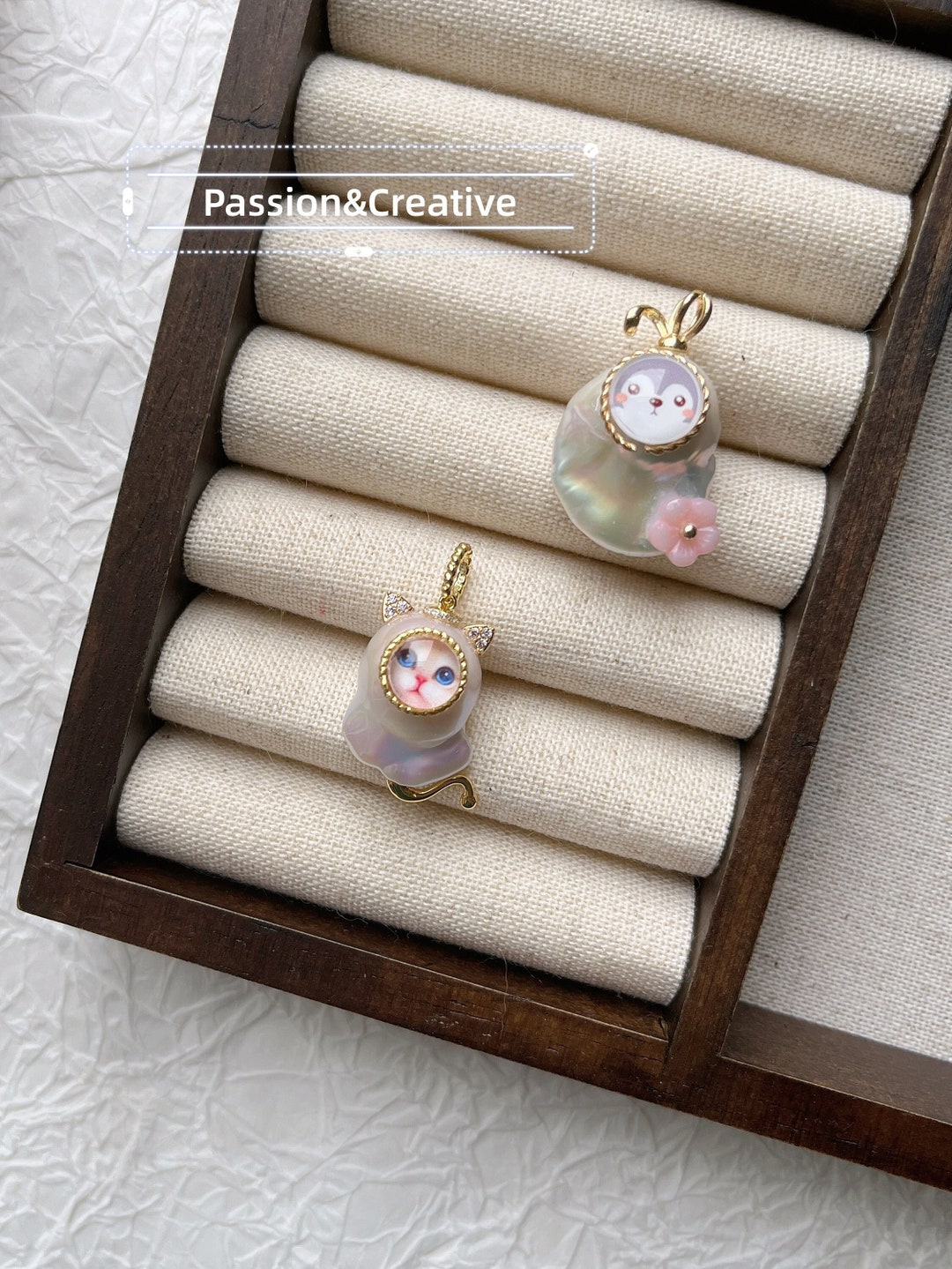 Unique Animal Baroque Pearl Pendant Necklace Adorable Kitty - Etsy