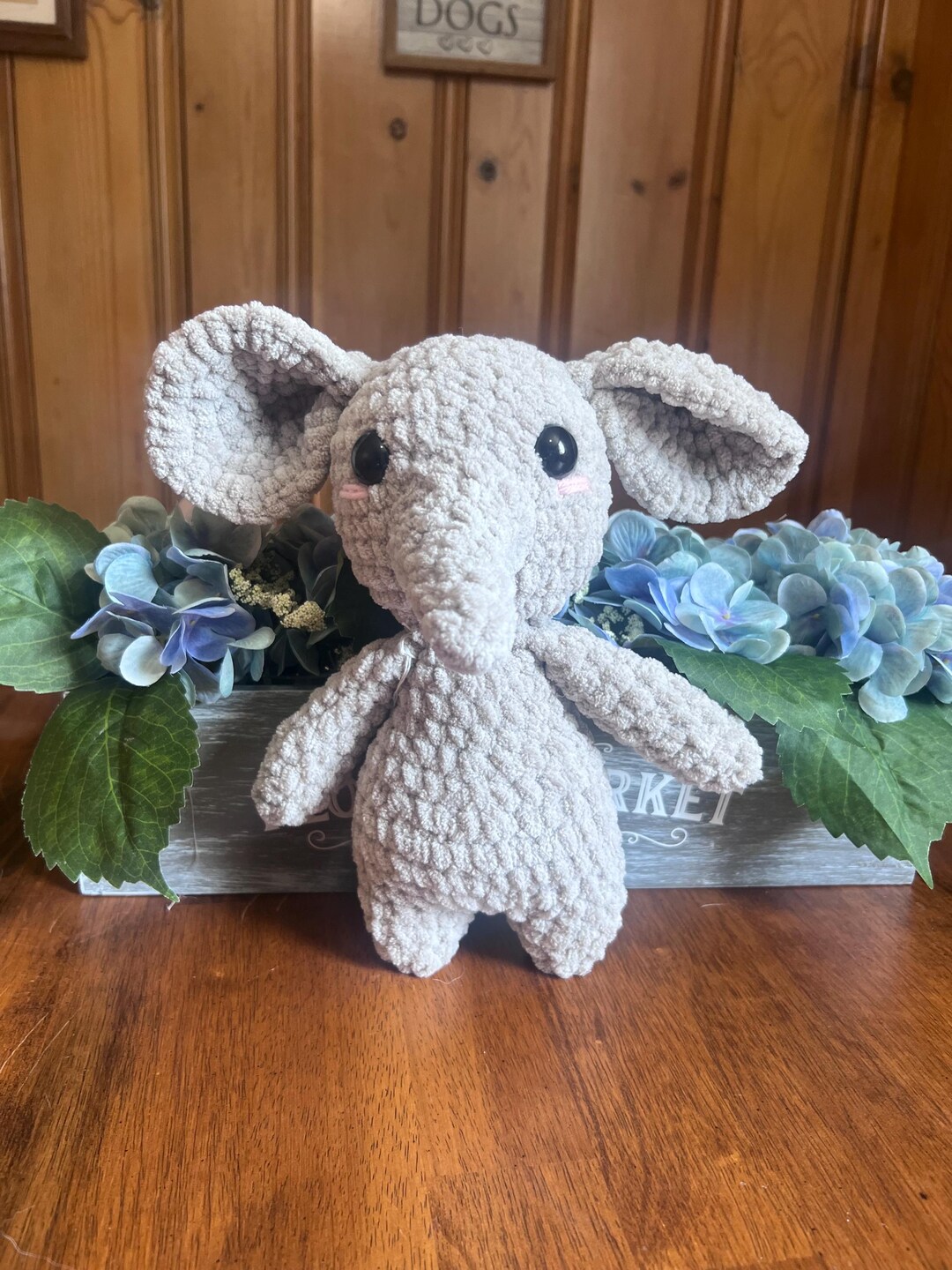 Ellie the Elephant, Crochet Stuffed Elephant, Handmade Crochet Elephant ...