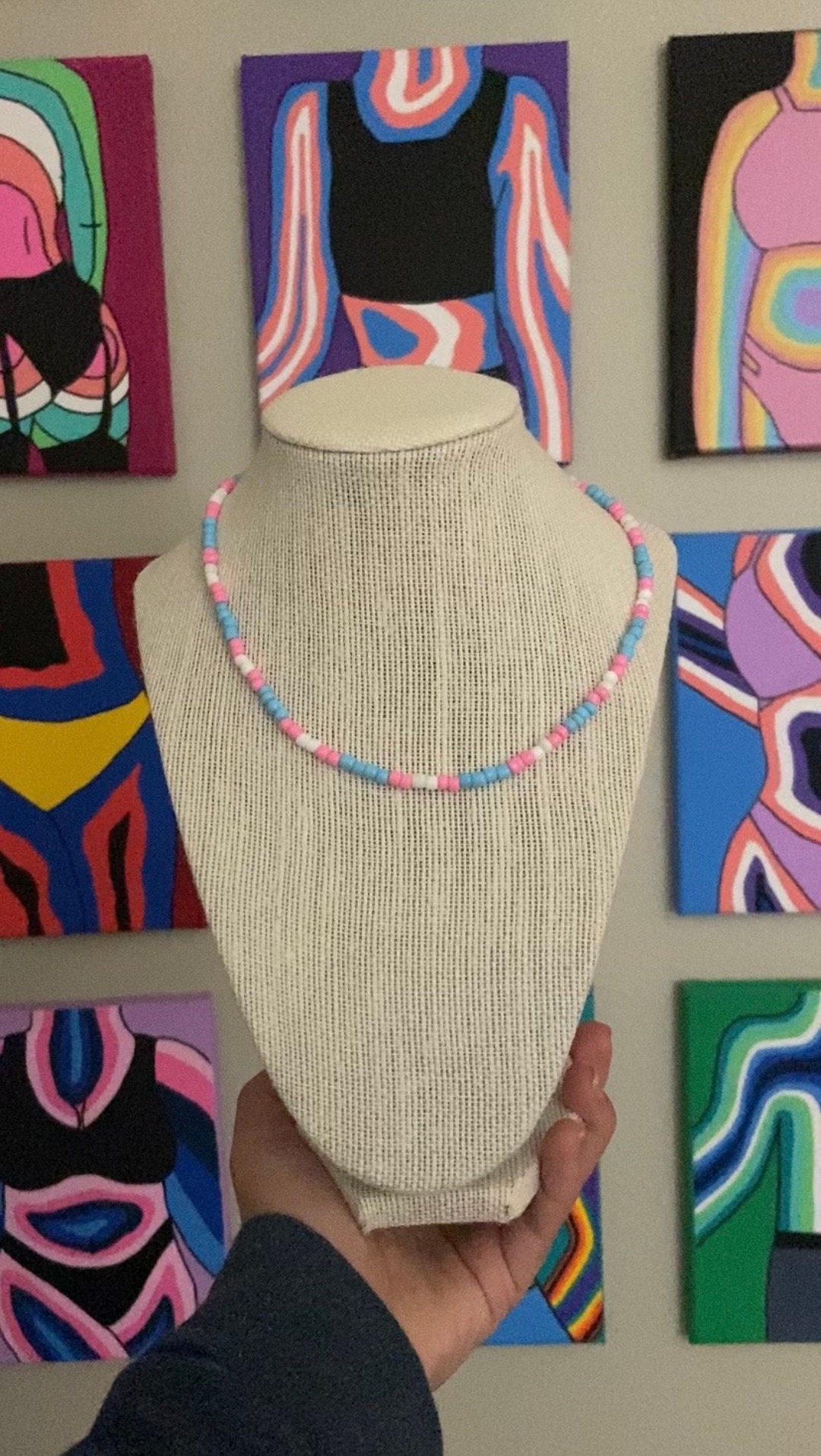Transgender Pride Seed Bead Necklace - Etsy