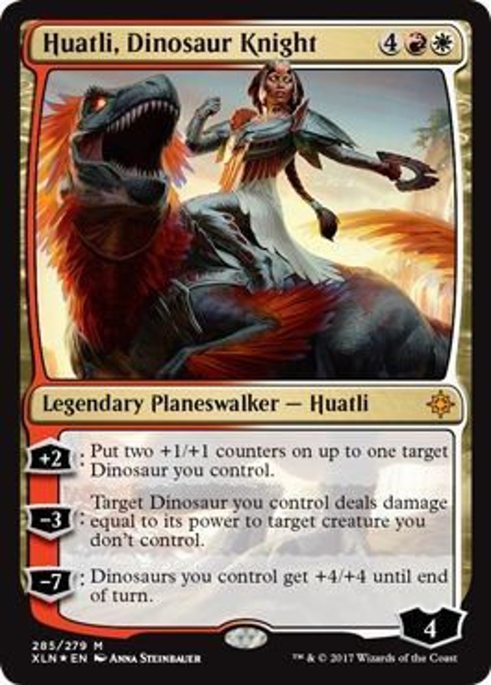 Huatli Dinosaur Knight 285/279 Foil Planeswalker Deck | Etsy