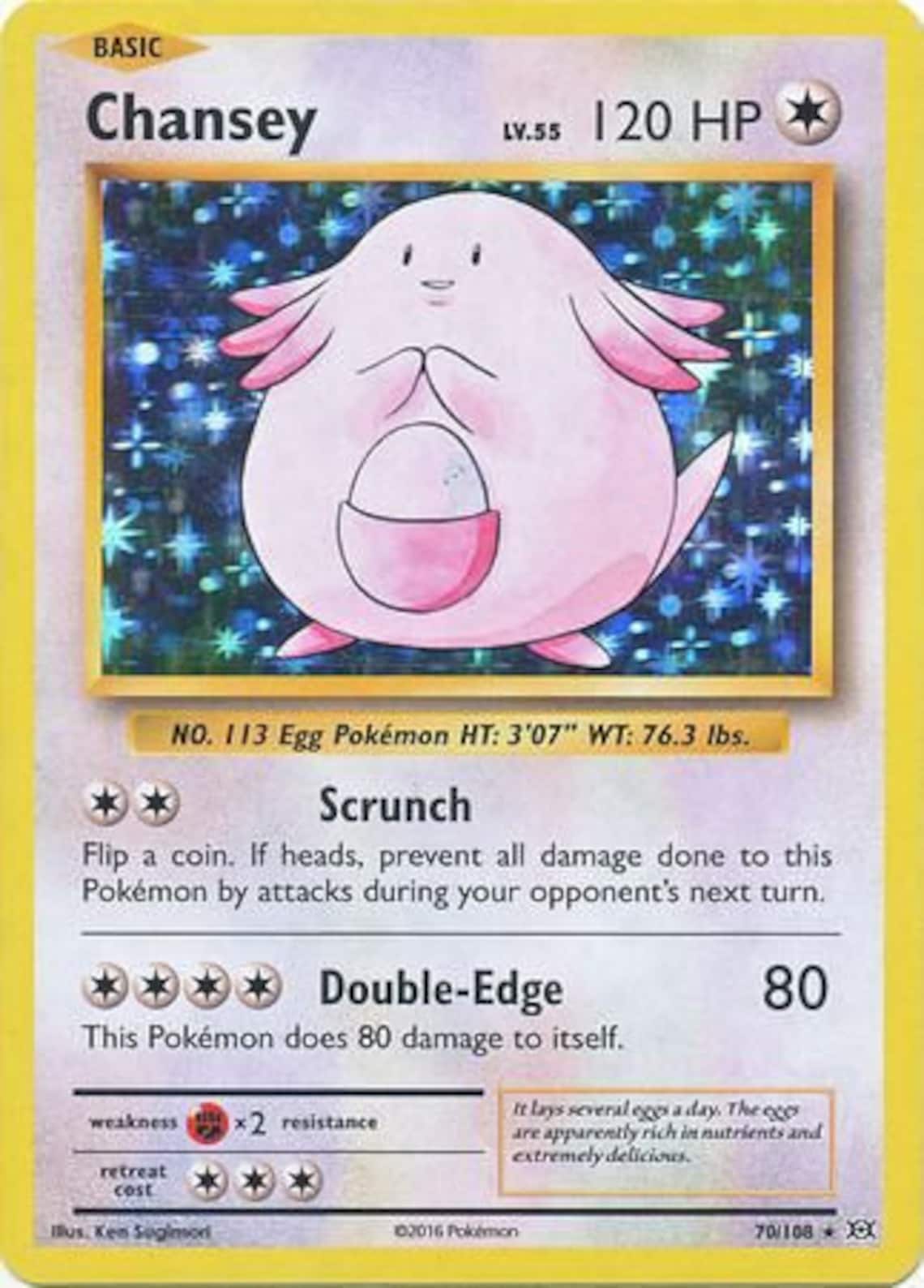 Chansey 70/108 Holo Rare XY: Evolutions Singles | Etsy
