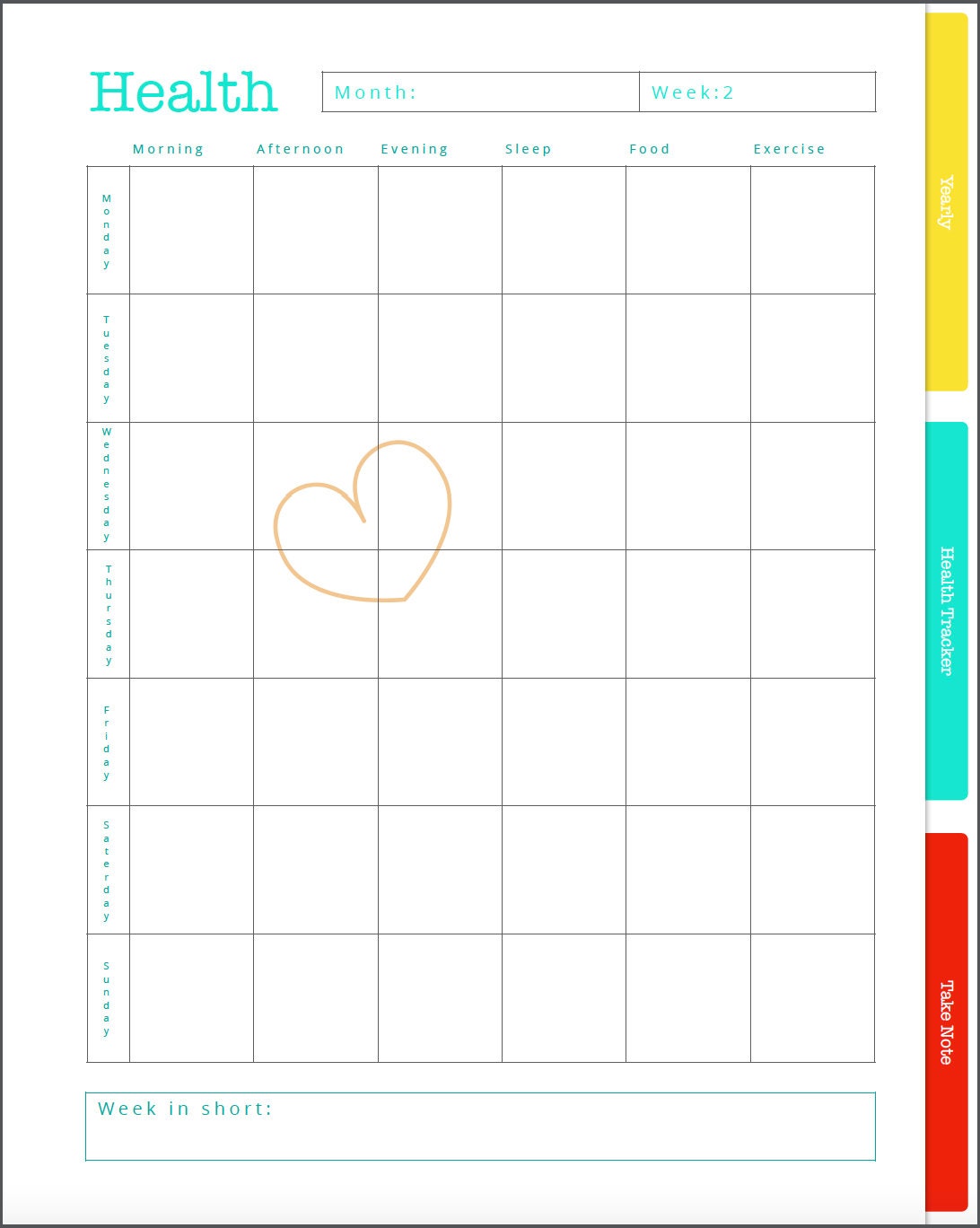 Health Tracker, Special Needs, Medical Chart, Wellbeing, Special Needs ...