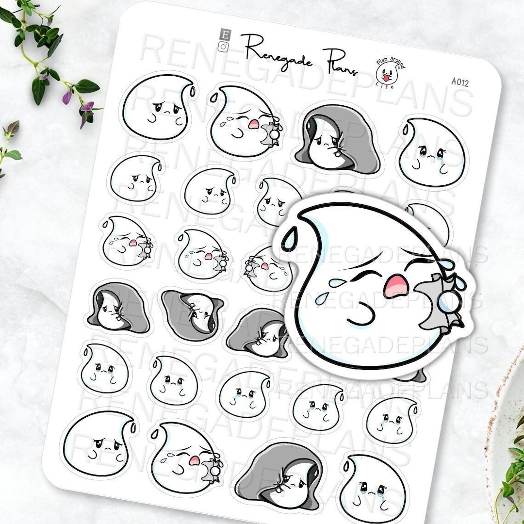 Sad Stickers, Crying Sticker, Bad Day Sticker, Depressed Sticker ...