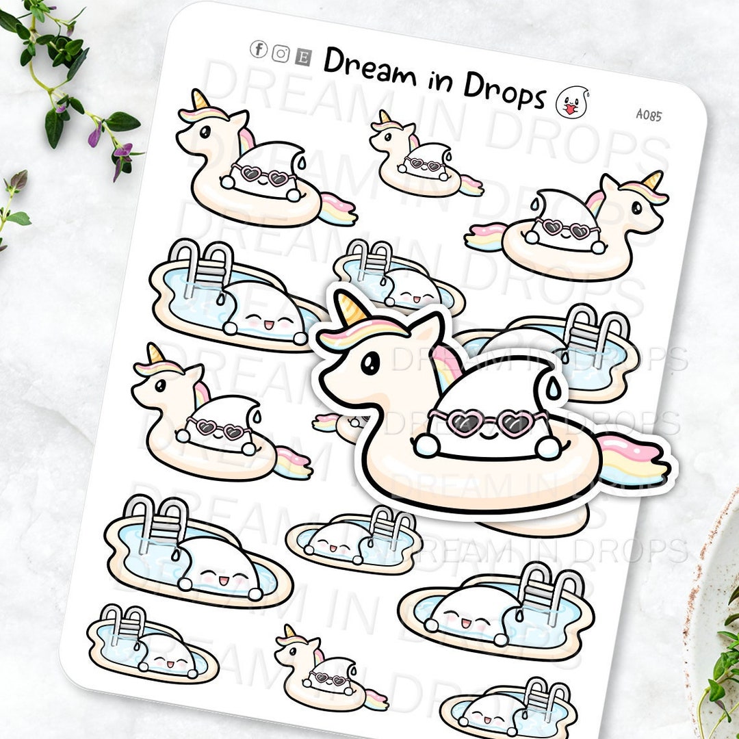 Pool Stickers Swimming Stickers Summer Fun Stickers - Etsy