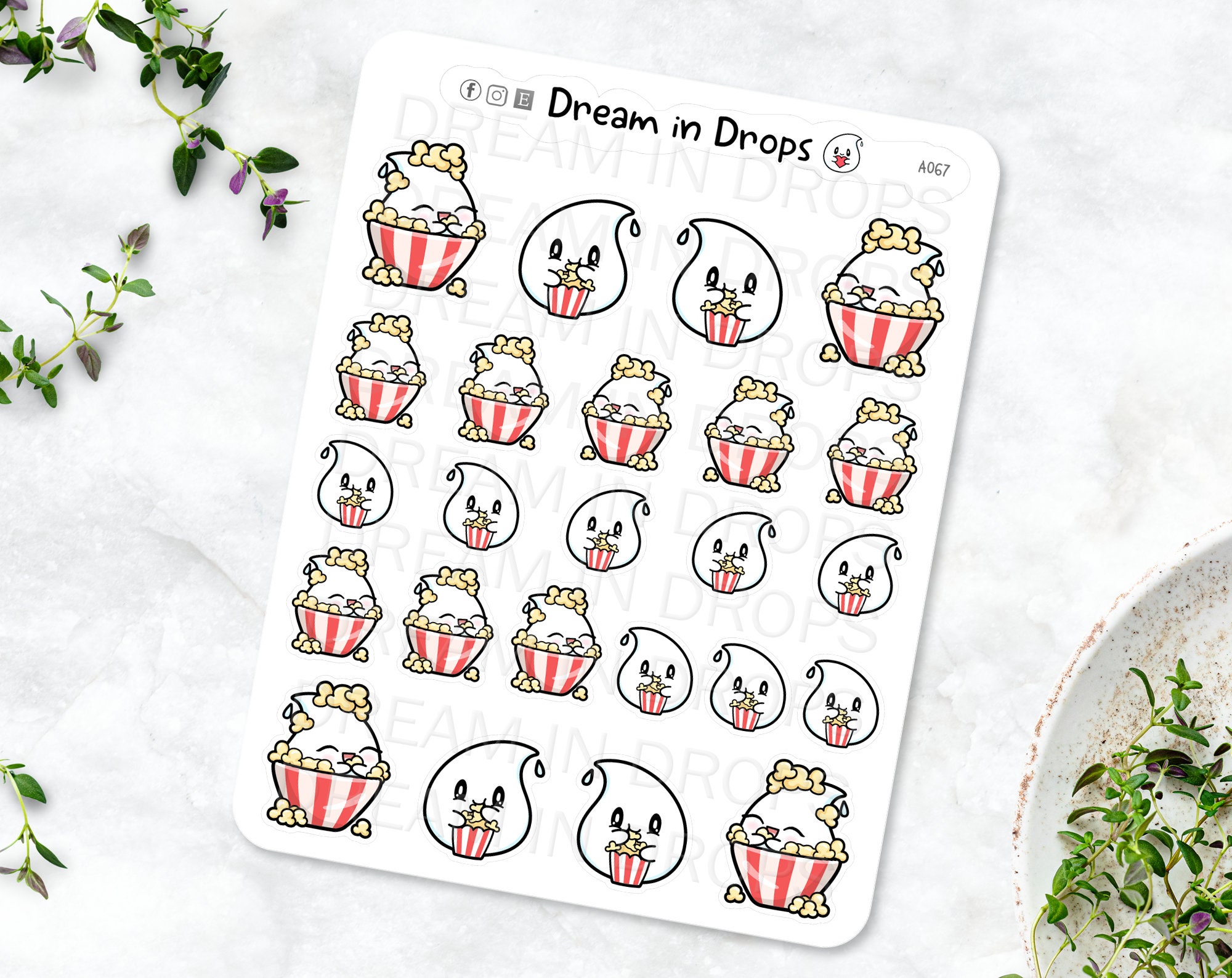 Popcorn Stickers Movie Night Stickers Healthy Snack - Etsy