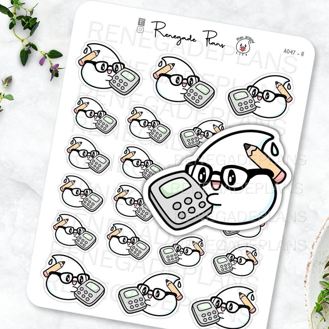 Calculator Stickers, Tax Stickers, Cute Budget Planner Stickers, Pay ...
