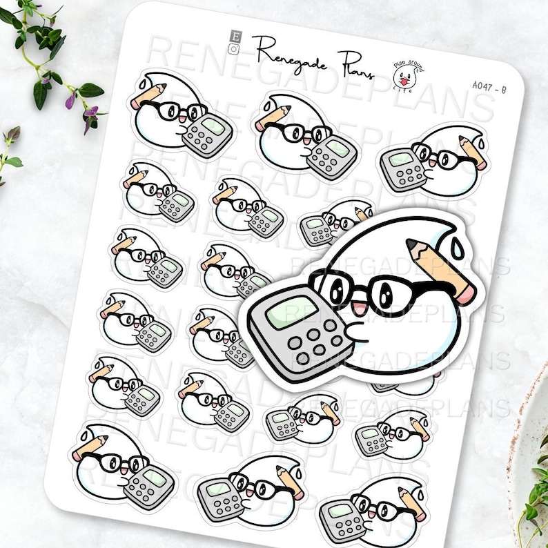 Calculator Stickers, Tax Stickers, Cute Budget Planner Stickers, Pay ...
