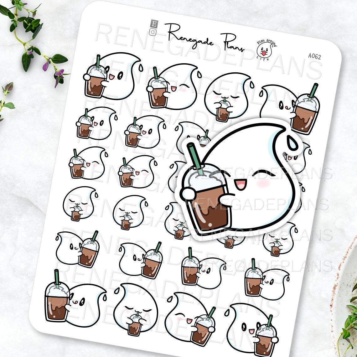 Frappuccino Stickers, Mocha Frappe, Cute Coffee Stickers, Coffee Lover ...