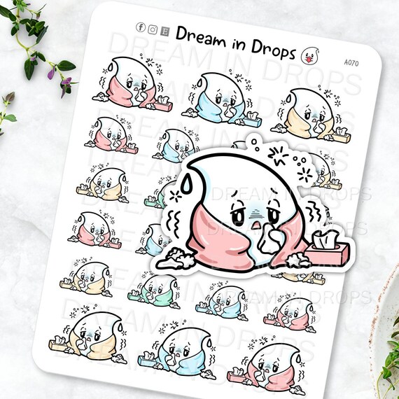 Sick Day Planner Stickers Cold Sticker Flu Stickers Feeling - Etsy