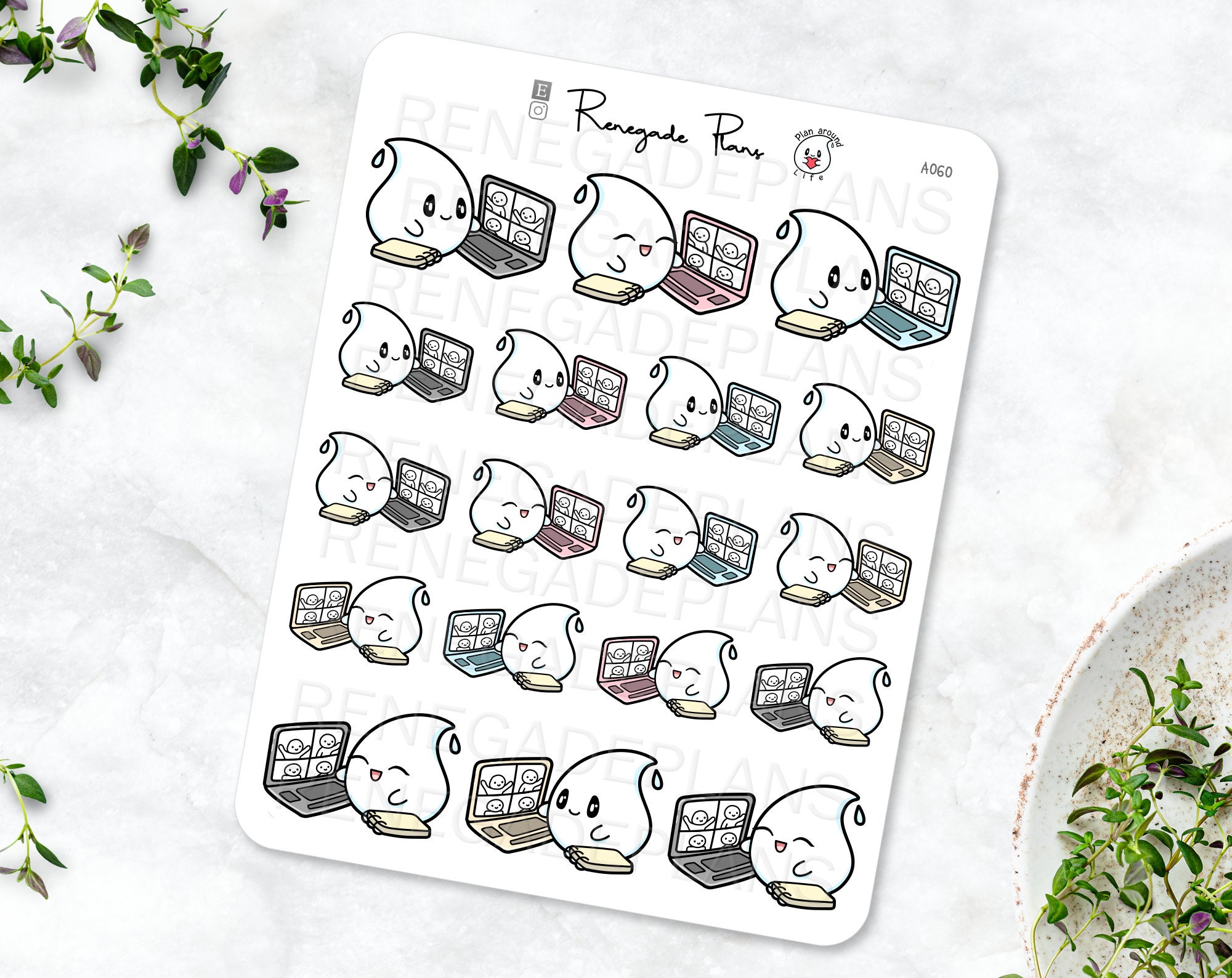 Virtual Meeting Sticker, Zoom Sticker, Conference Sticker, Work Planner ...