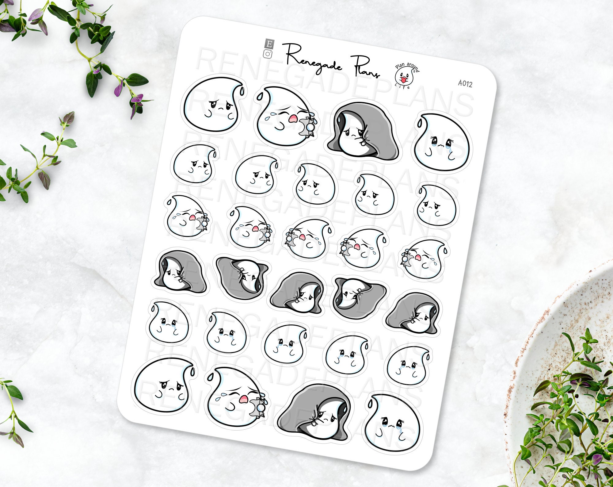 Sad Stickers, Crying Sticker, Bad Day Sticker, Depressed Sticker ...