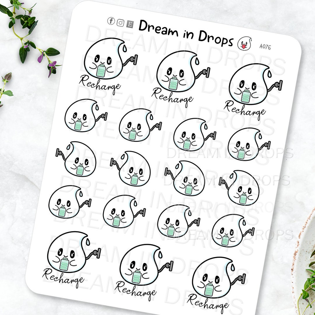 Recharge Planner Stickers, Energy Stickers, Self Care Stickers ...