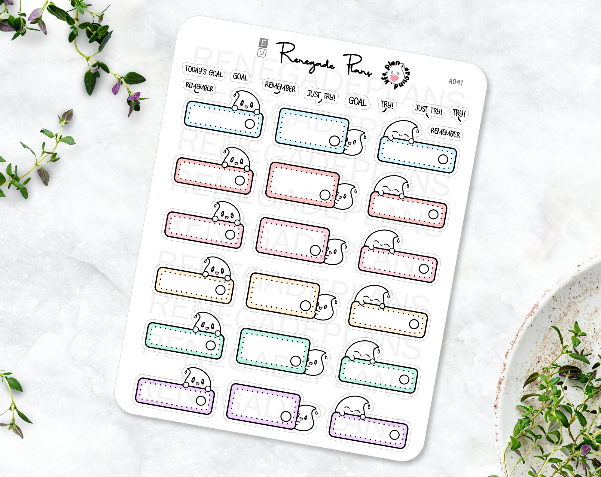 Mini Habit Tracker Stickers, Checklist Box Stickers, Goal Sticker, Mini ...