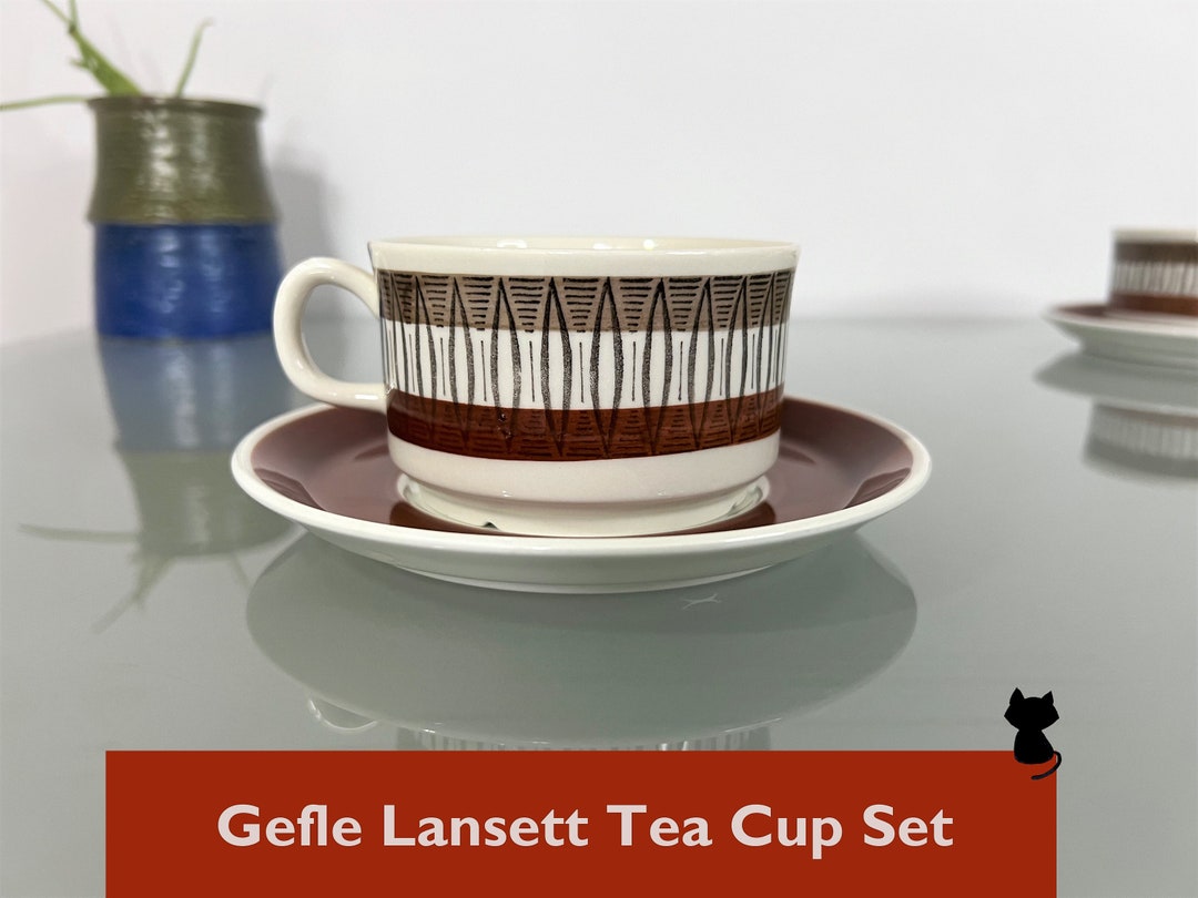 Gefle Lansett Tea Cup Set: Mid-century Modern Swedish Design - Etsy