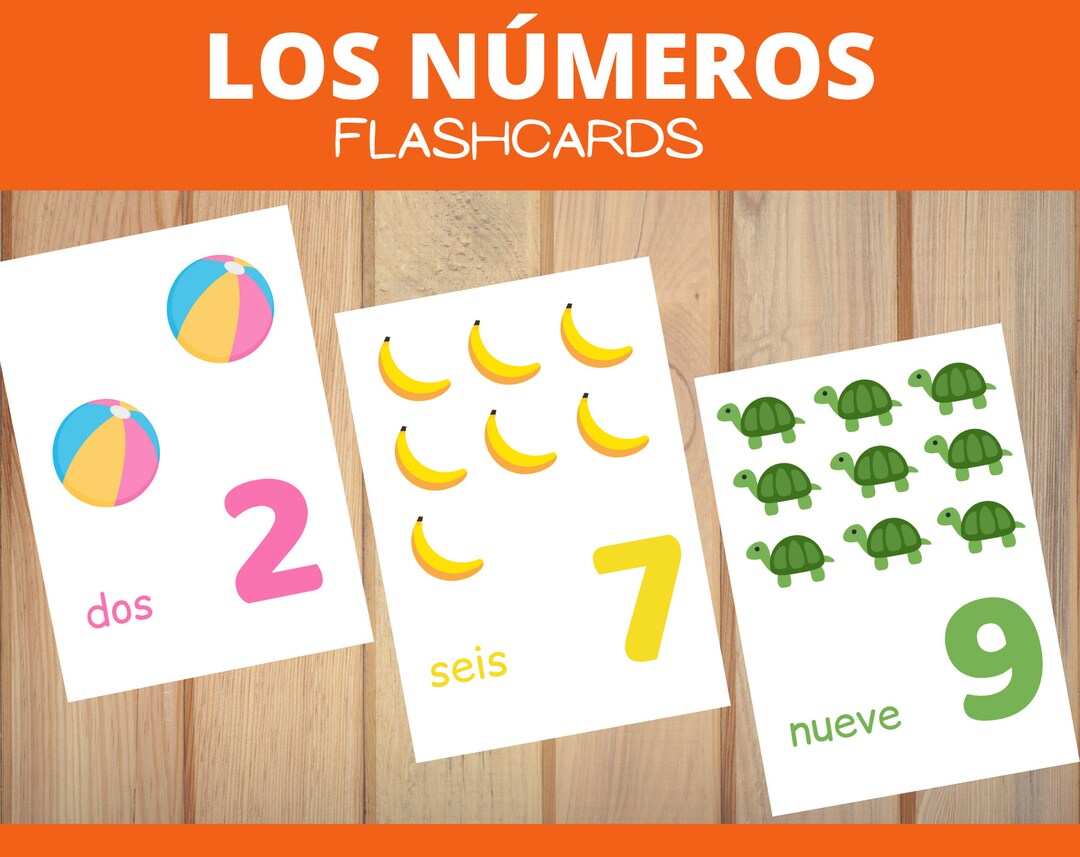 Numbers 1-10 Spanish Learning Flashcards for Kids Spanish Learning ...