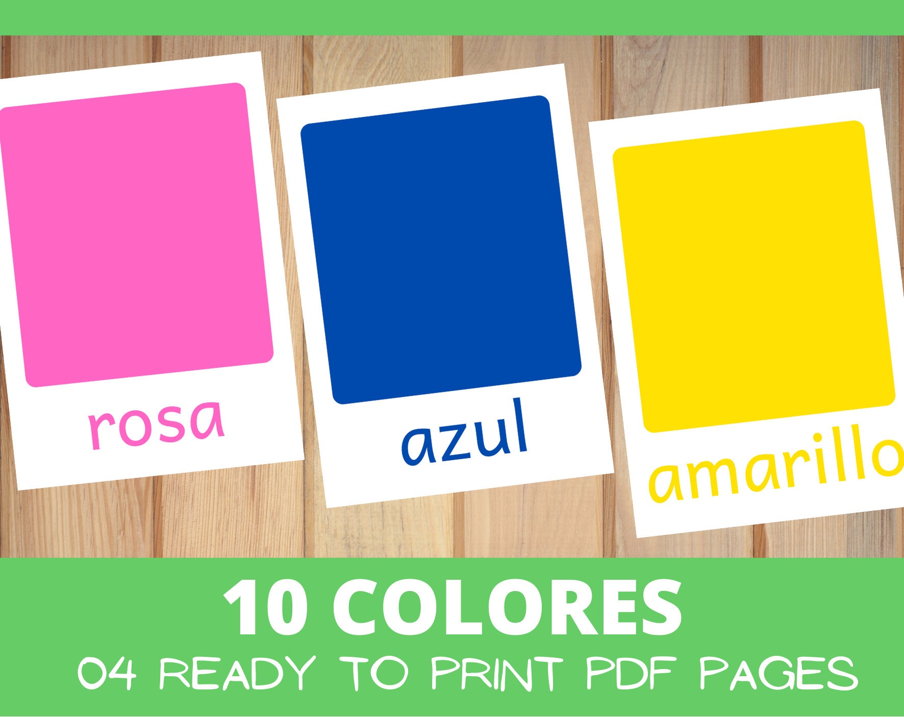 Spanish Color Flashcards Imprimibles para niños Teaching - Etsy España