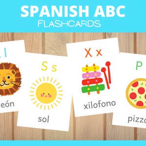 Tarjetas de ABC con animales imprimibles para niños Spanish - Etsy España