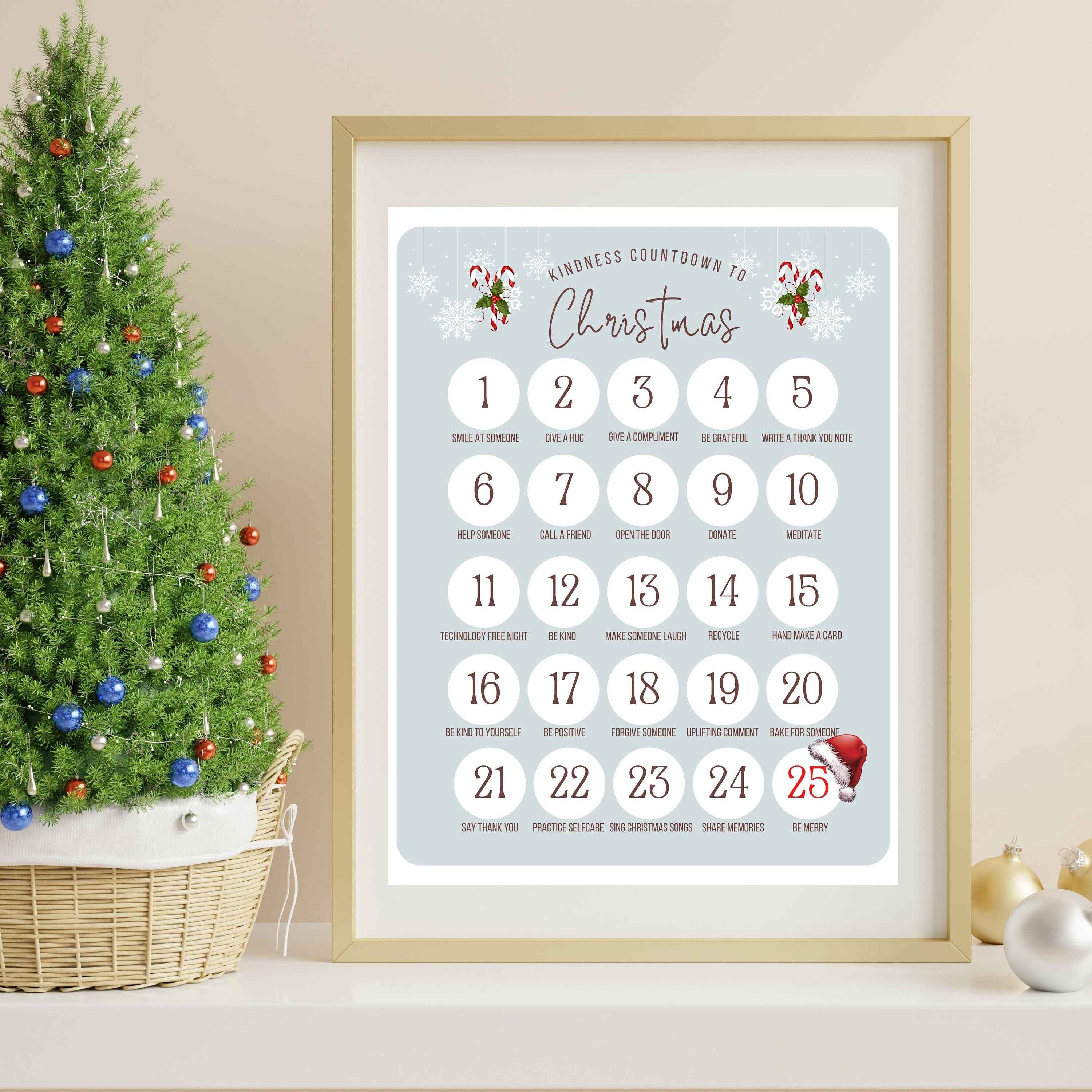 Kindness Christmas Countdown Calendar, Countdown to Christmas ...