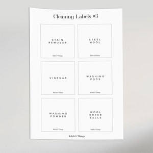 CLEANING Minimal Sleek Designed Labels for Kitchen Pantry Organizers 18 ...