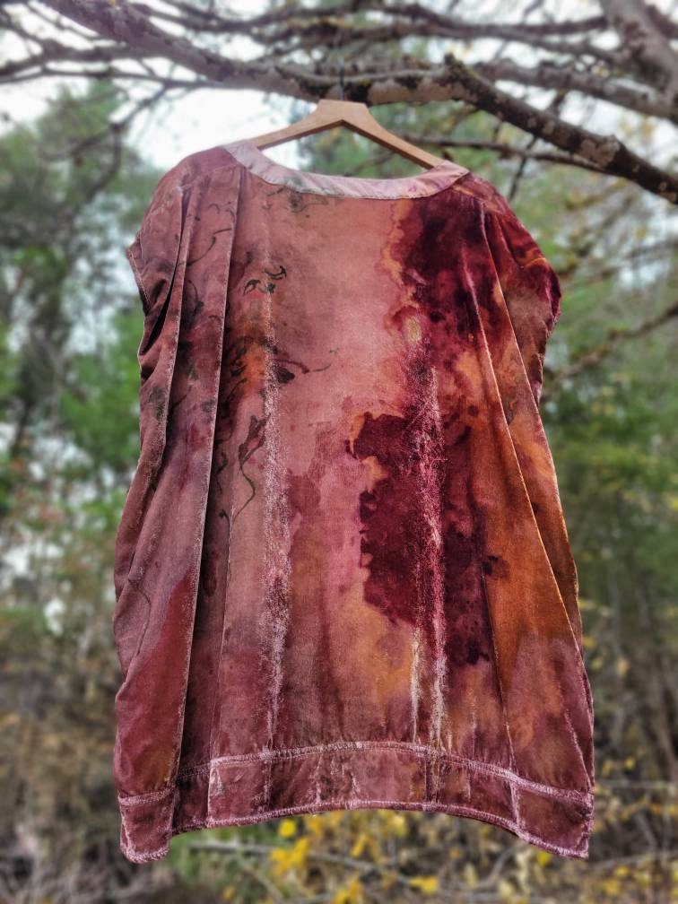 Ice Dyed and Painted Silk Velvet FLANNEL Brand Pocket Dress - Etsy