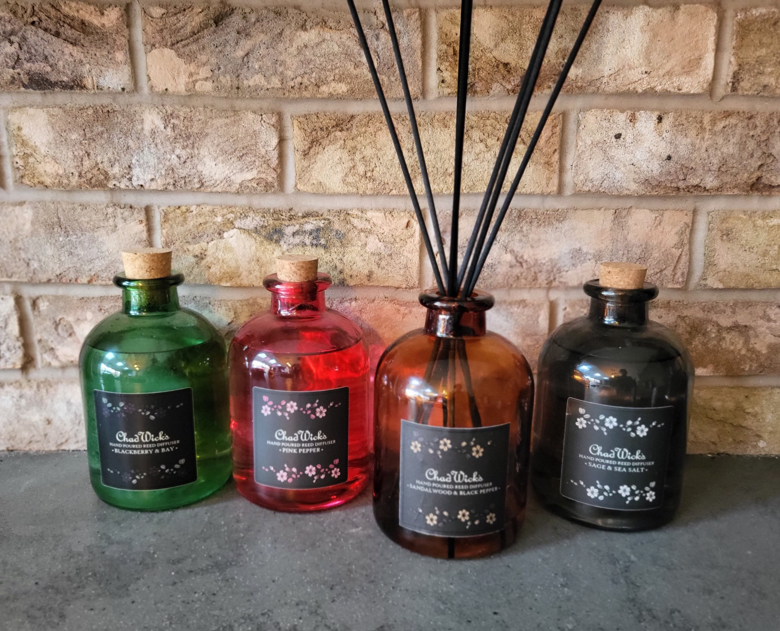 XXL Extra Large 1000ml Luxury Hand Poured Amber Glass Reed Diffuser ...