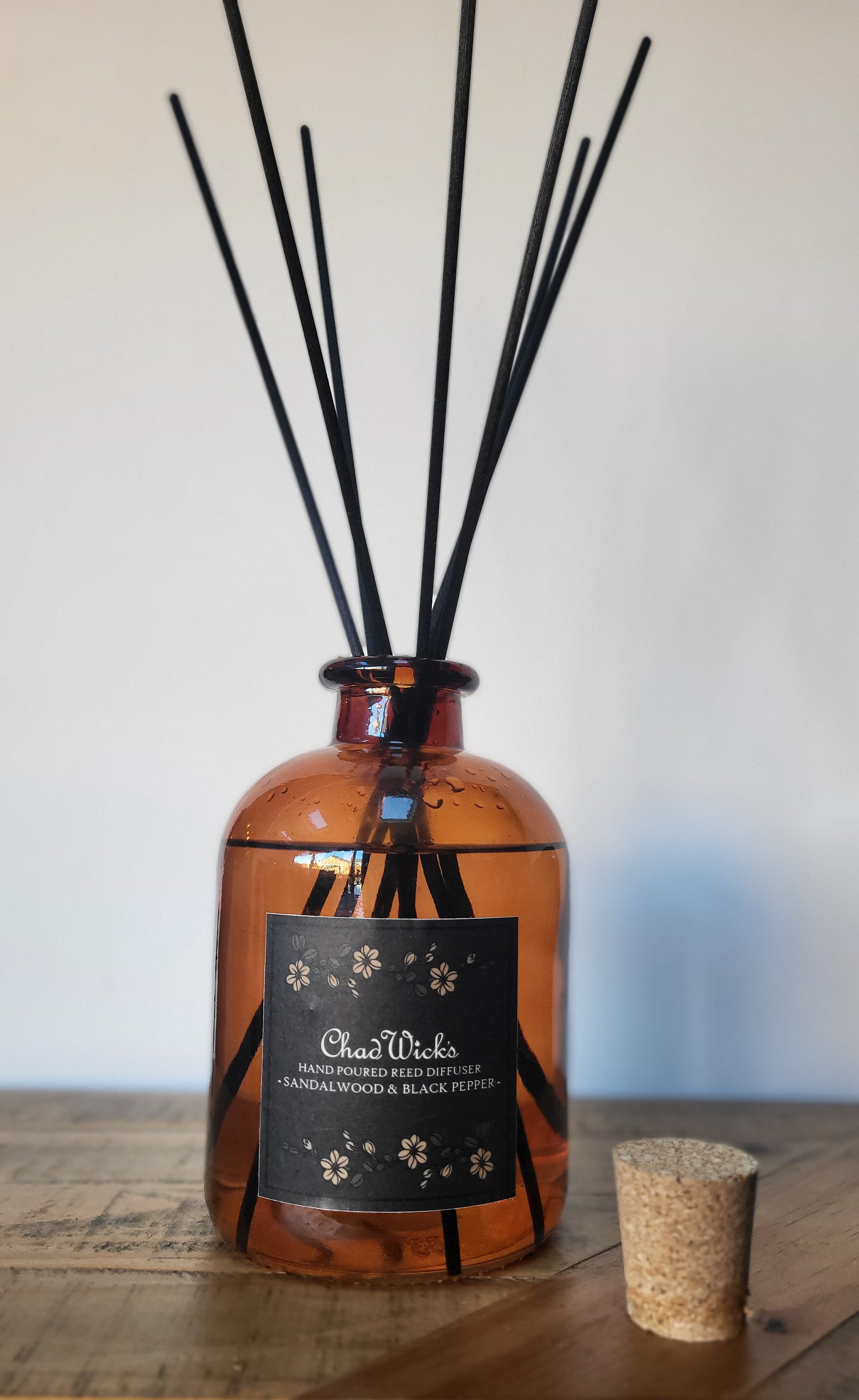 XXL Extra Large 1000ml Luxury Hand Poured Amber Glass Reed Diffuser ...